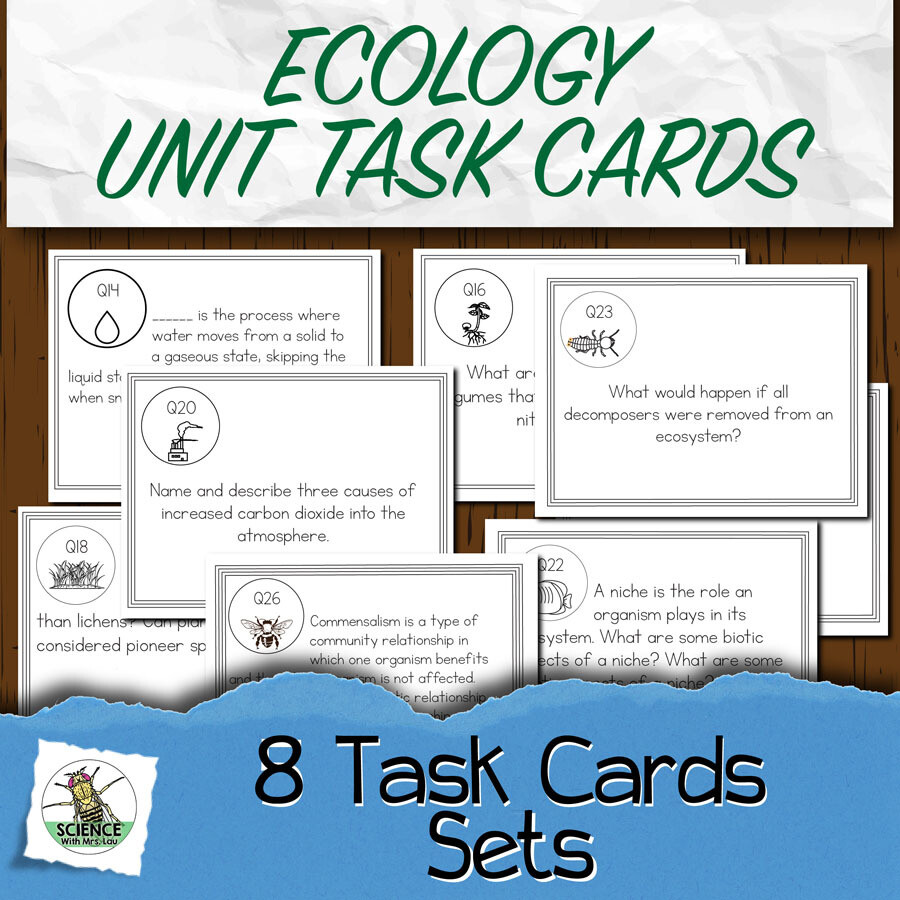 Unit 10: Ecology Task Cards | Store - Science and Math with Mrs. Lau