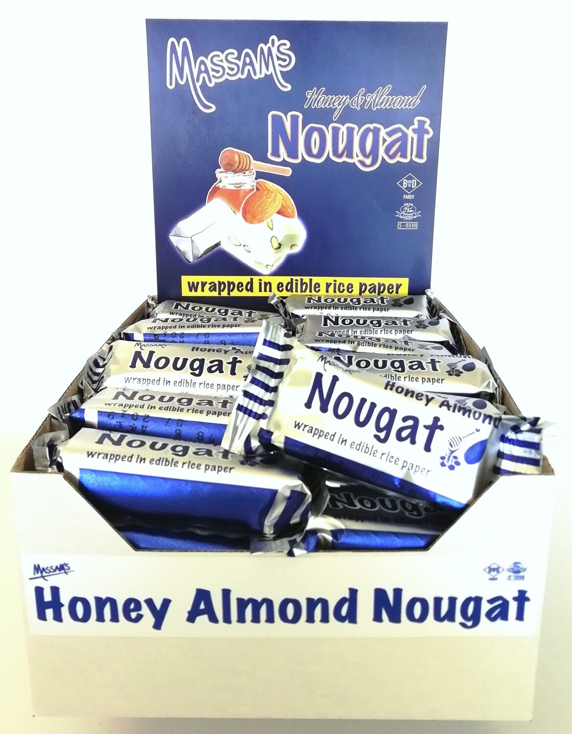 Honey Almond Nougat 48 x 25g bars – Massam's Confectionery – Rice paper ...