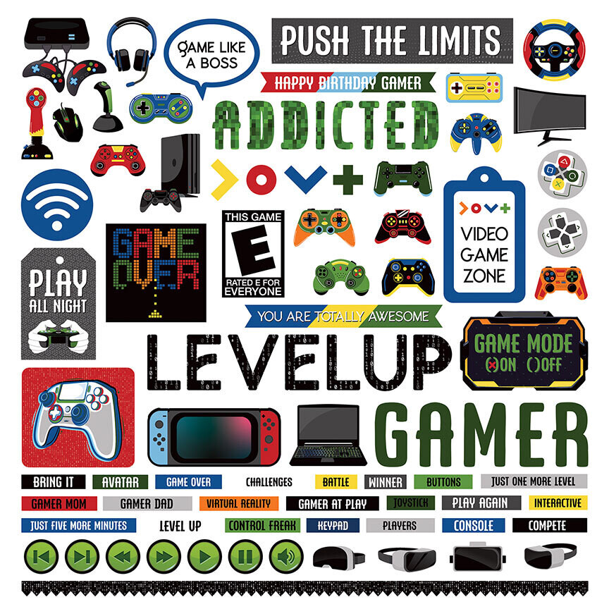 Gamer Sticker Sheet – Photoplay Gamer Collection
