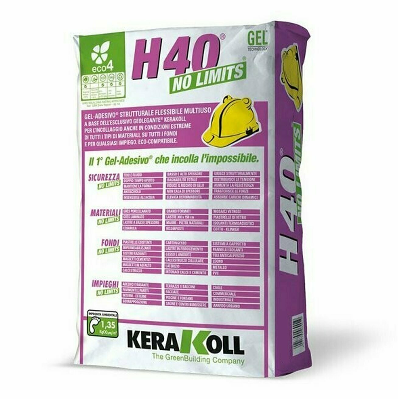 Adesivo Kerakoll H40 No limits 25Kg Bianco Adesivo Kerakoll H40 No limits 25Kg Bianco