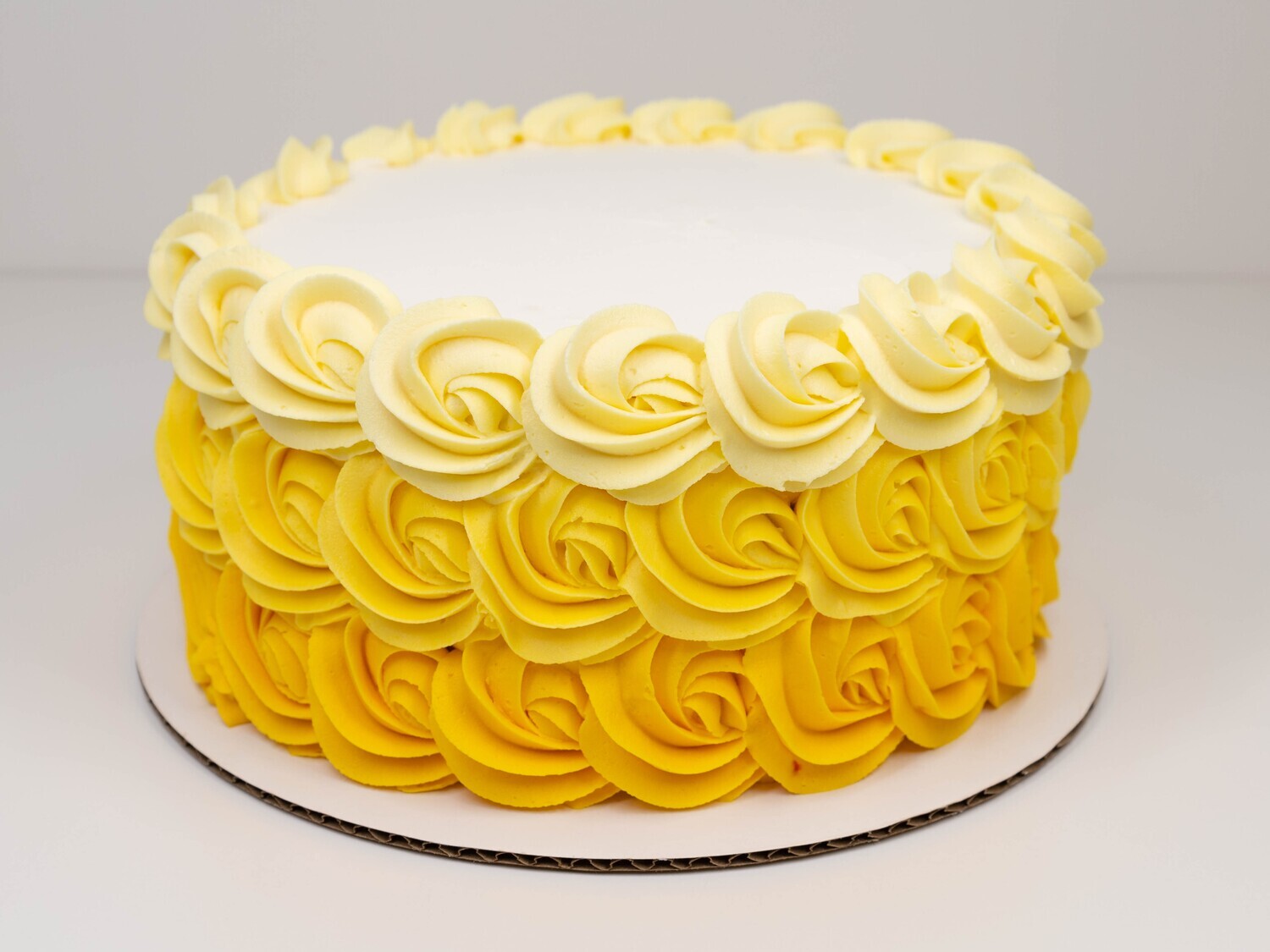Yellow Ombre Rosette Cake