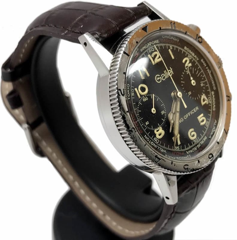 Gallet Rare Pilot Chronograph - Exquisite Timepieces
