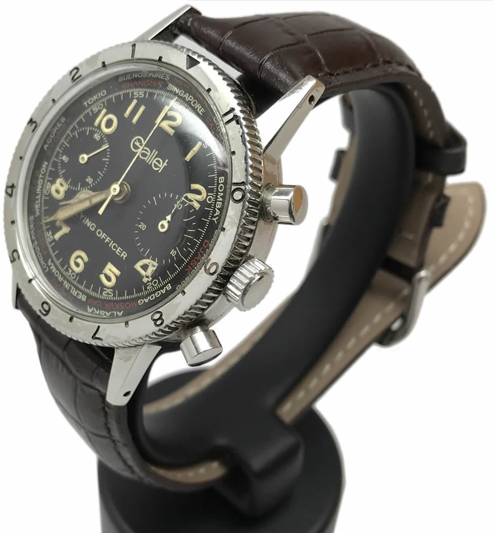 Gallet Rare Pilot Chronograph - Exquisite Timepieces