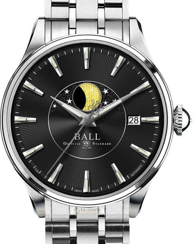 Ball Watch Trainmaster Moon Phase NM3082D-SJ-BK - Exquisite Timepieces