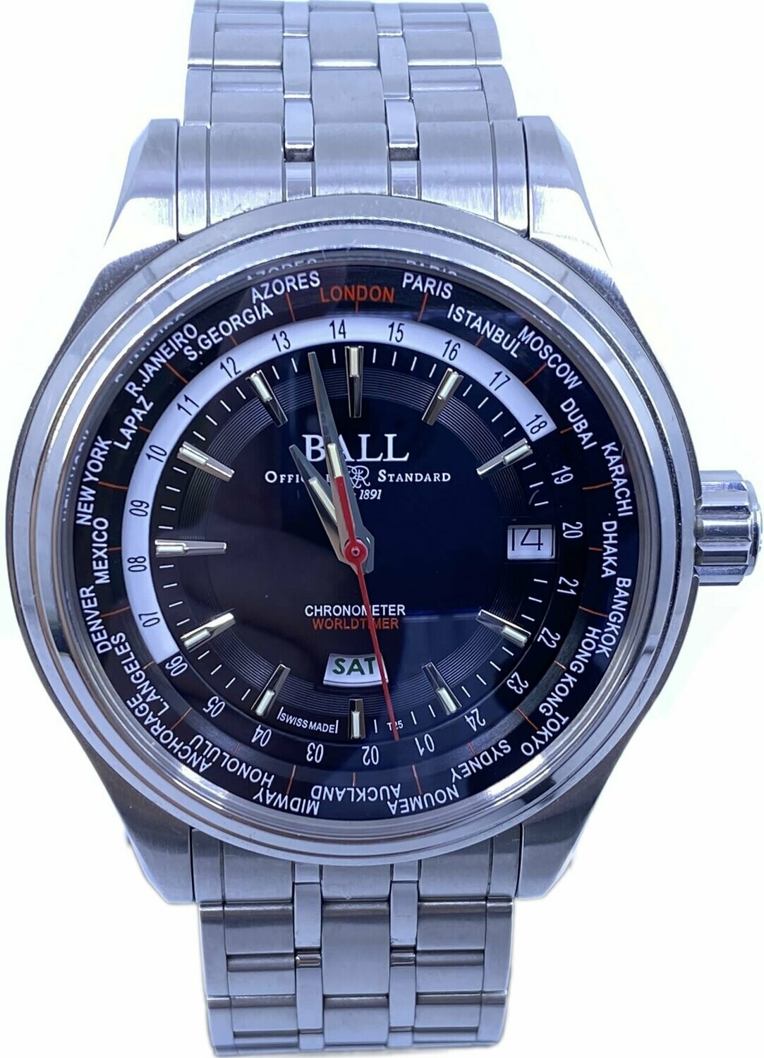 Ball GM2020D-S1CJ-BK Trainmaster World Time - Exquisite Timepieces