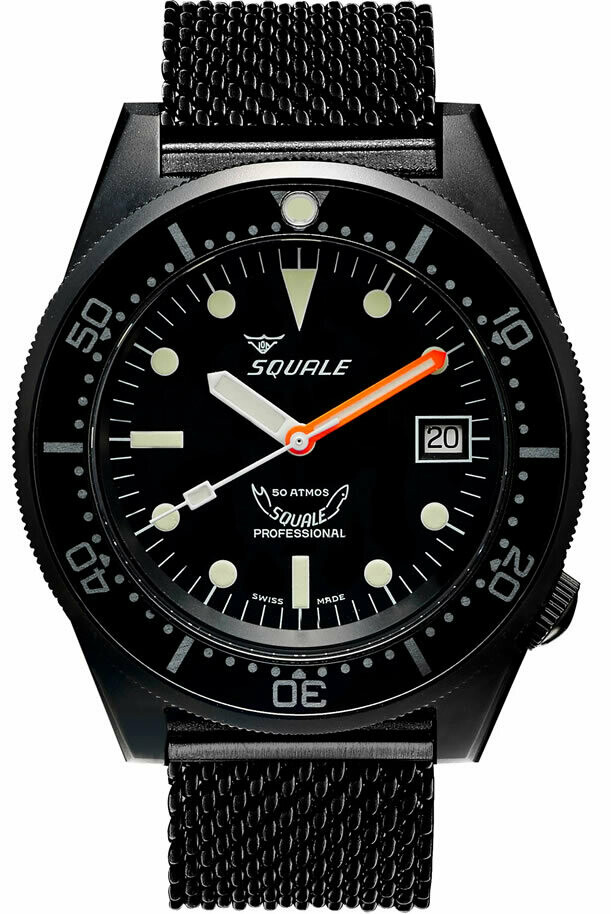 Squale 1521 Classic Black PVD on Bracelet - Exquisite Timepieces