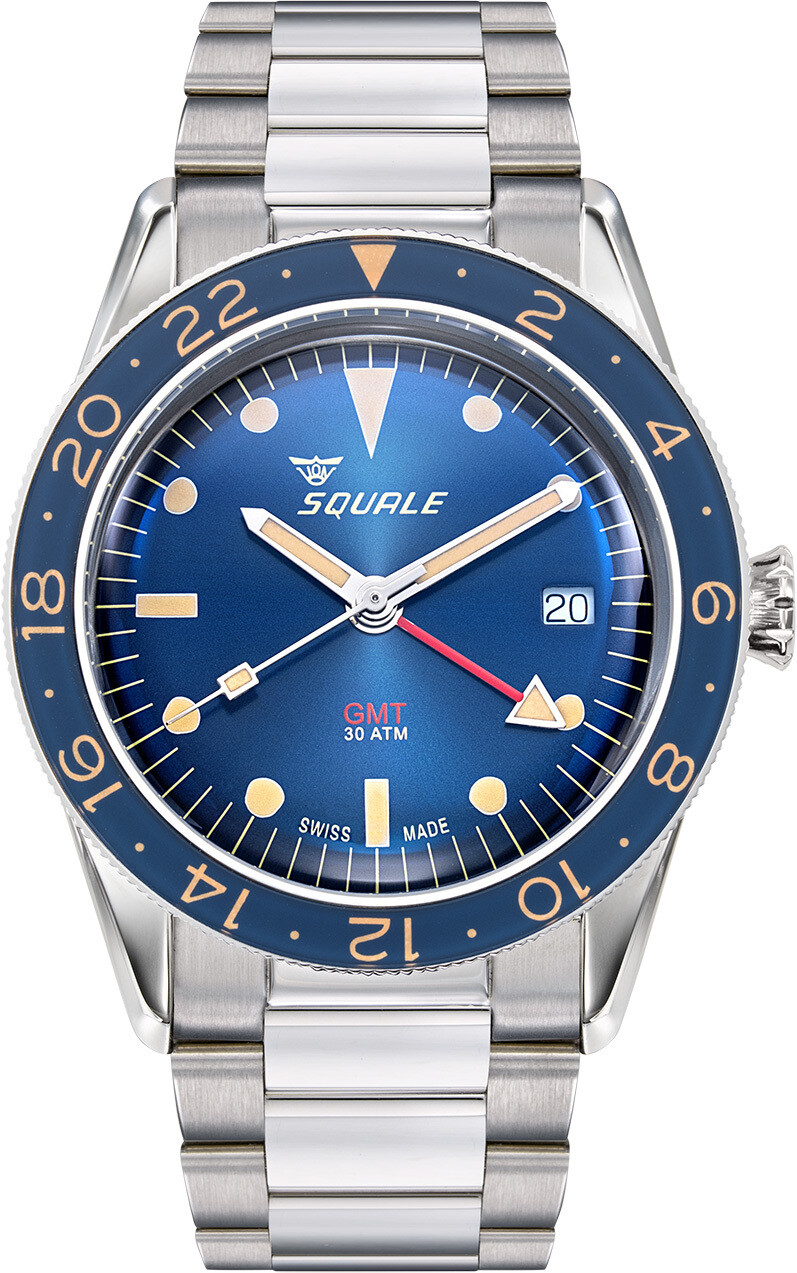 Squale Sub 39 GMT Blue Edition on Bracelet - Exquisite Timepieces
