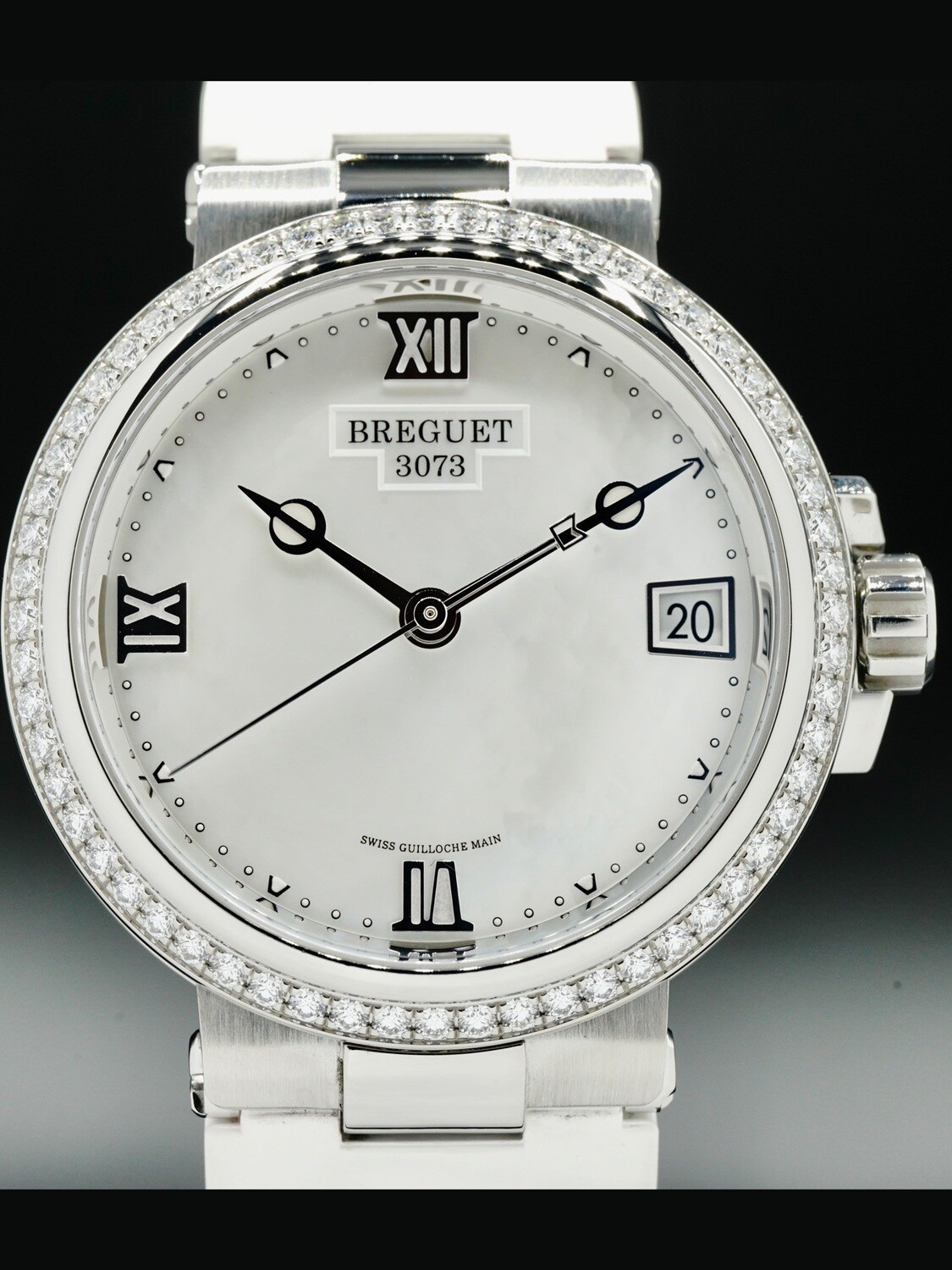 Breguet Marine White Mother of Pearl Dial 9518 9518ST/5W/584/D000 ...