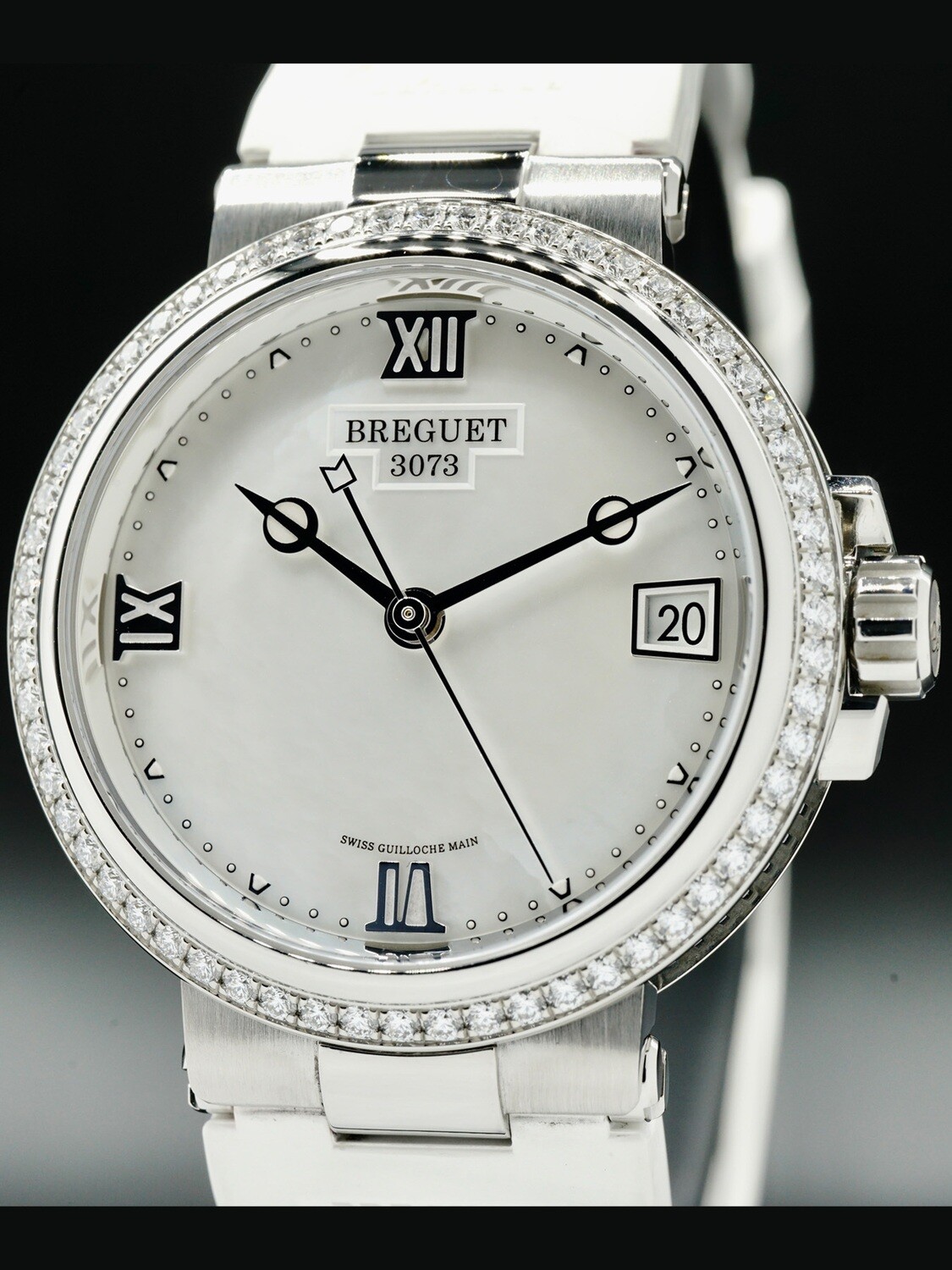 Breguet Marine White Mother of Pearl Dial 9518 9518ST/5W/584/D000 ...