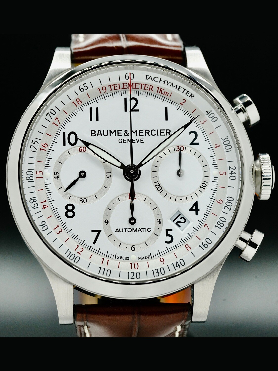 Baume and Mercier Capeland Chronograph White dial MOA 10082 - Exquisite ...