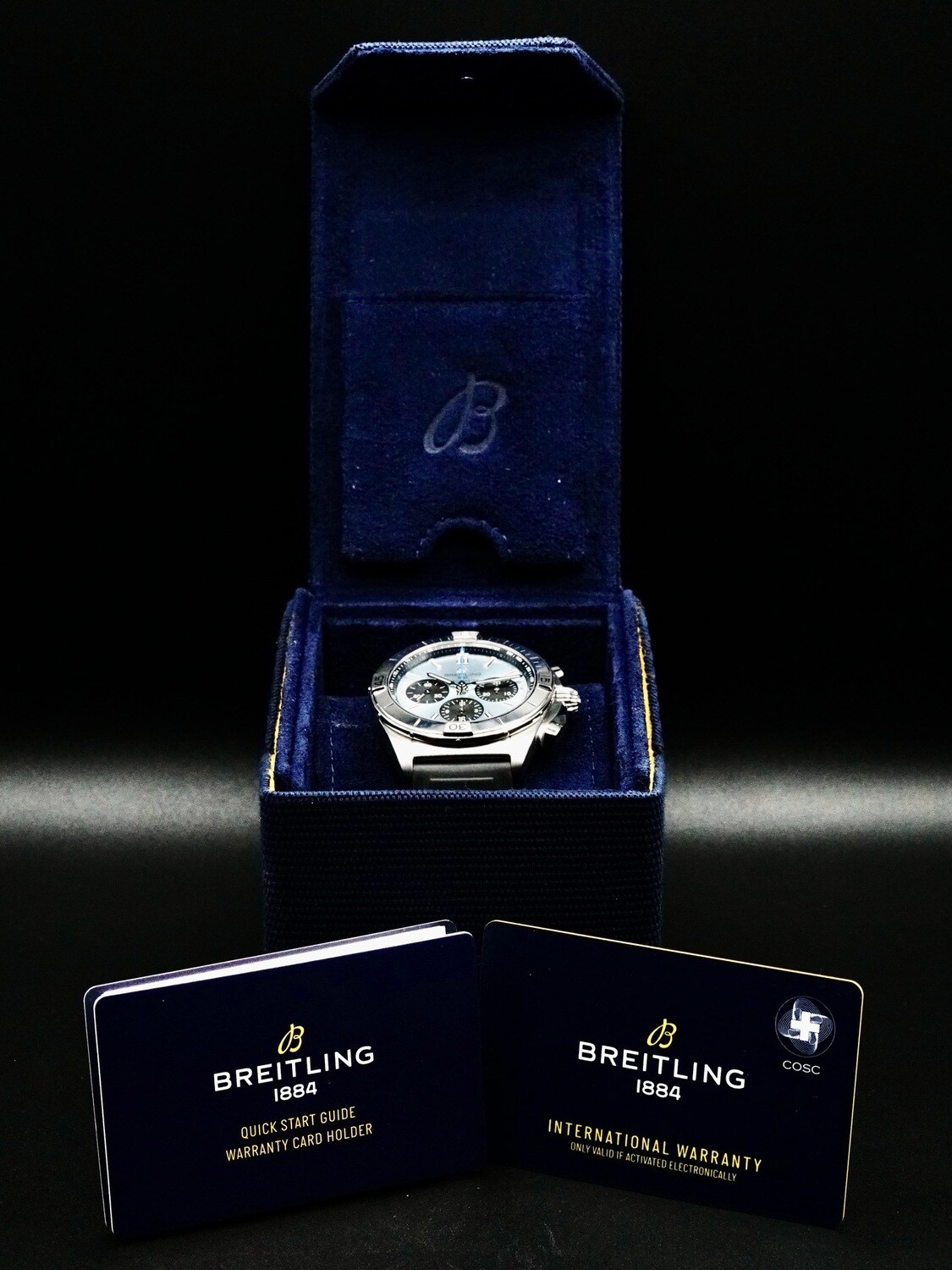 Breitling Chronomat B01 Ice Blue Dial Platinum Bezel Chronograph 42mm ...