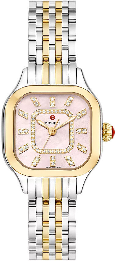Michele Meggie Two-Tone 18K Gold-Plated Diamond Dial Watch MWW33B000014 ...