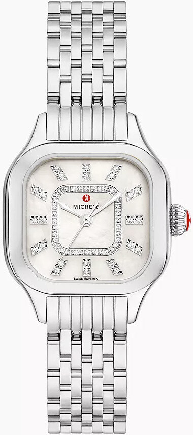 Michele Meggie Stainless Steel Diamond Dial Watch MWW33B000008 ...
