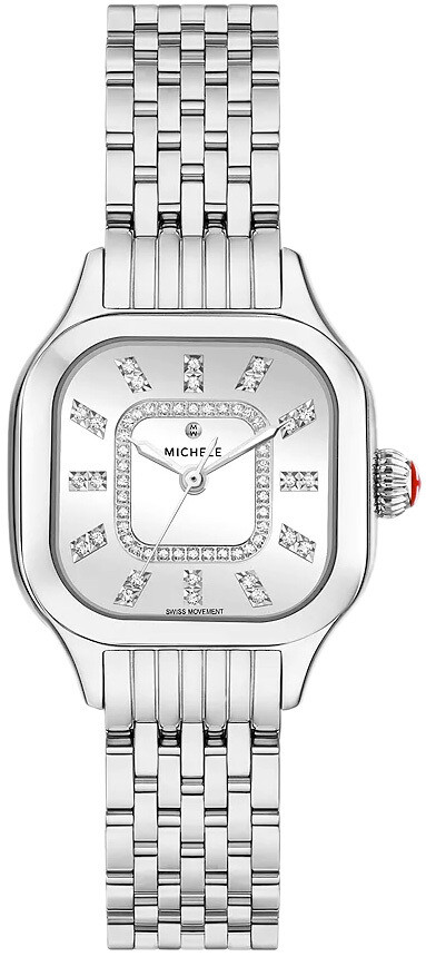 Michele Meggie Stainless Steel Diamond Dial Watch MWW33B000012 ...