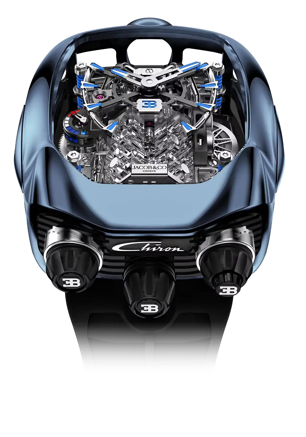 Jacob & Co. Bugatti Chiron Tourbillon Titanium Blue - Exquisite Timepieces