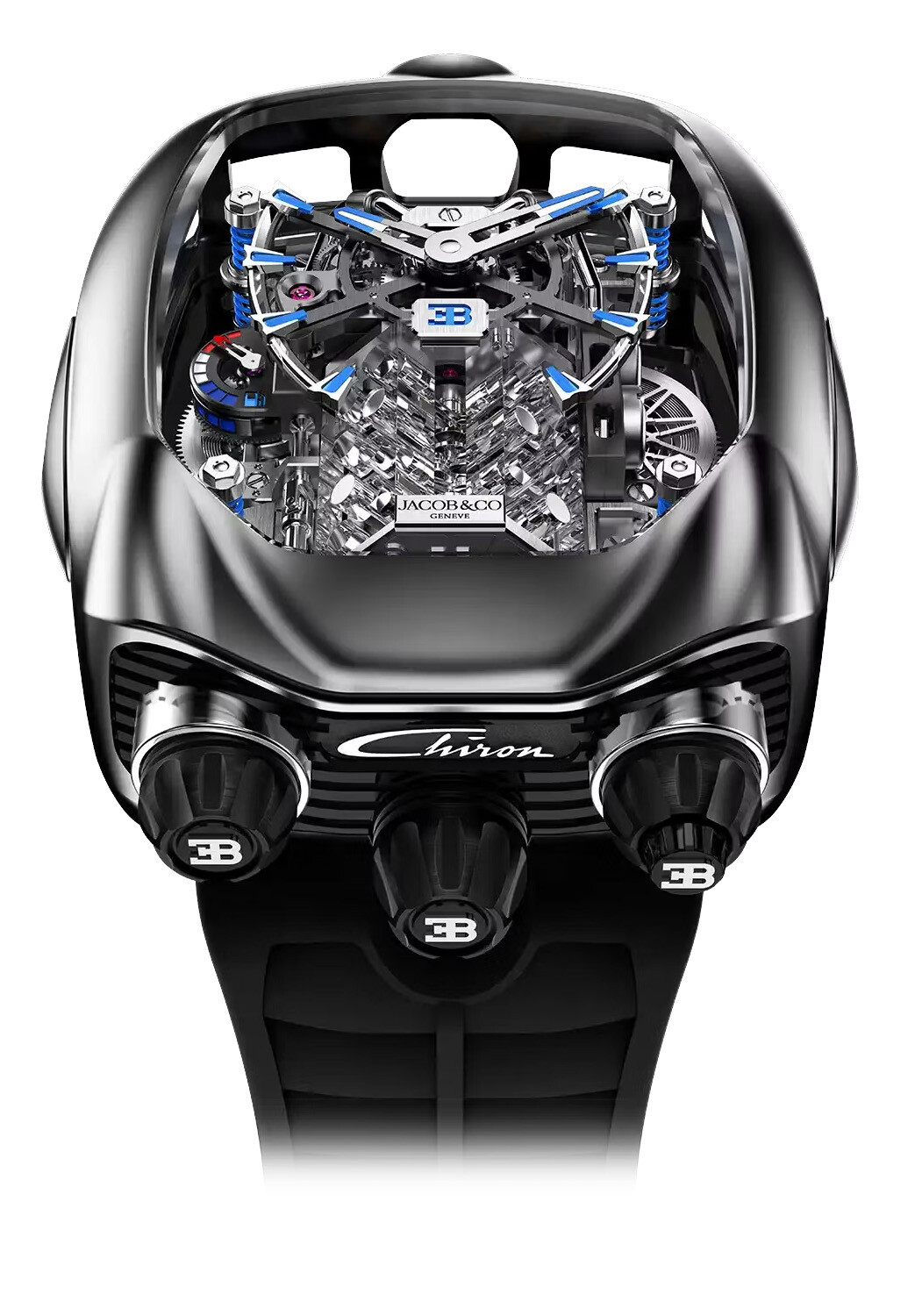 Jacob & Co. Bugatti Chiron Tourbillon Titanium Black DLC - Exquisite ...