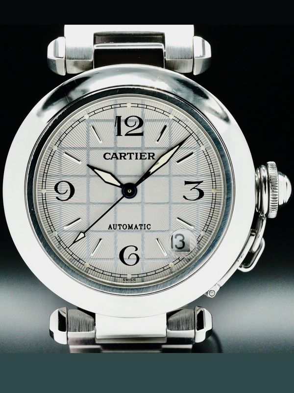 Cartier 2324 Pasha Stainless Steel Date White Dial on Bracelet ...