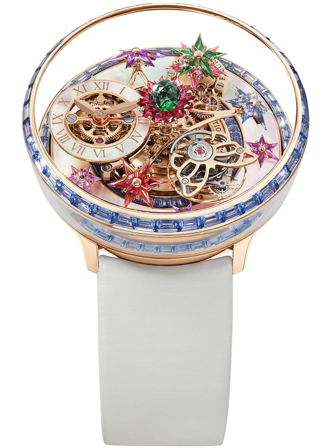 Jacob & Co. Fleurs De Jardin Rose Gold and Ice Blue Sapphires on Strap ...