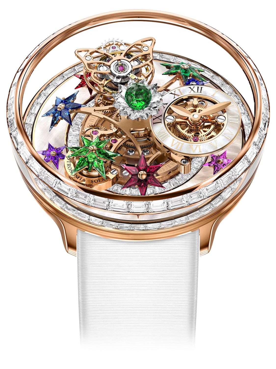 Jacob & Co. Fleurs De Jardin Rose Gold Baguette Diamonds on Strap ...