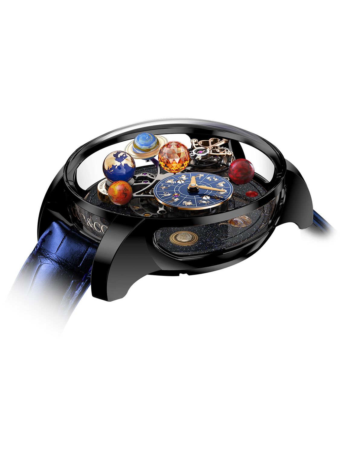 Jacob & Co. Astronomia Solar Zodiac Black DLC Titanium Sapphire ...