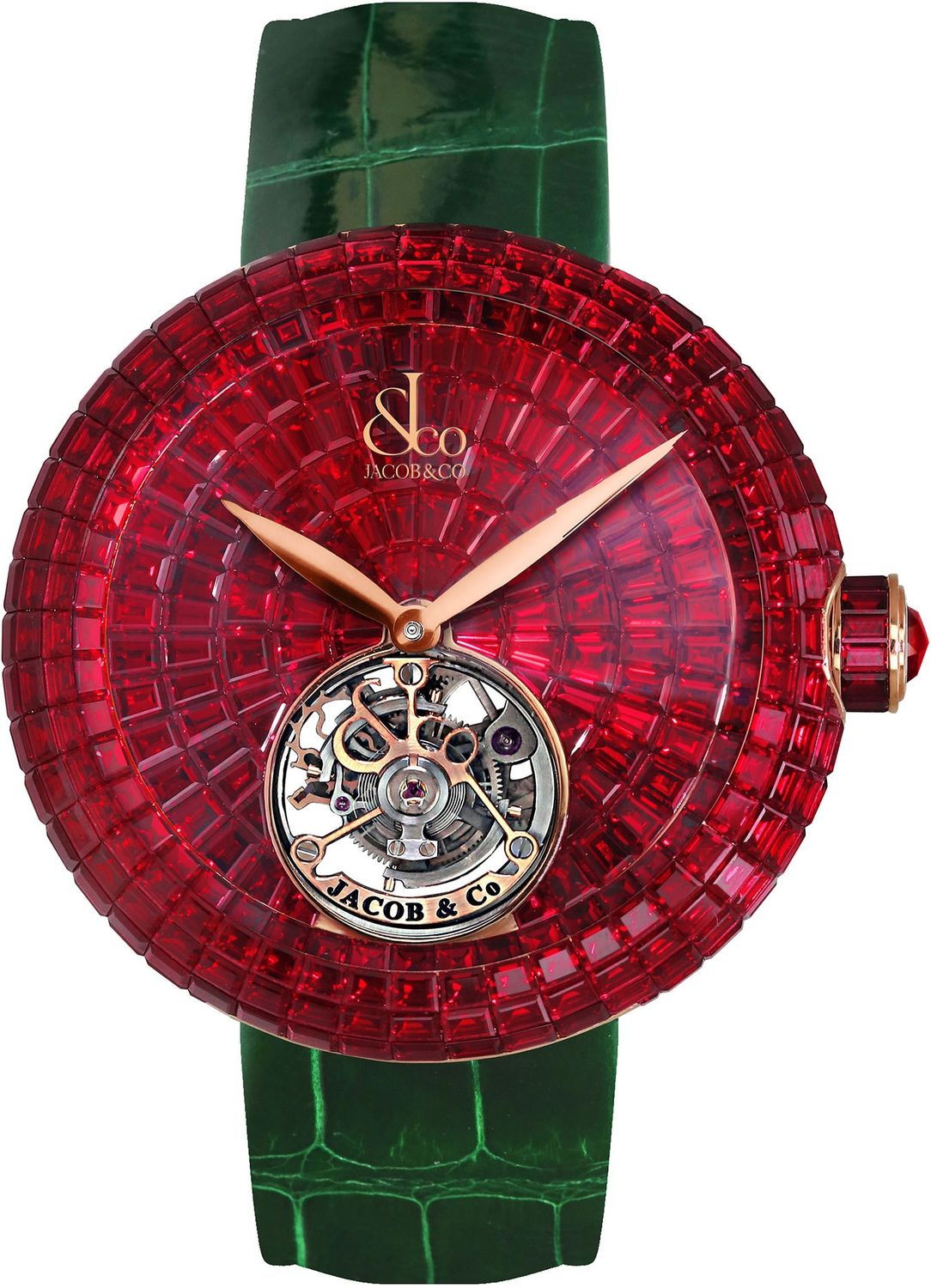 Jacob & Co. Brilliant Flying Tourbillon Rubies Rose Gold on Strap ...