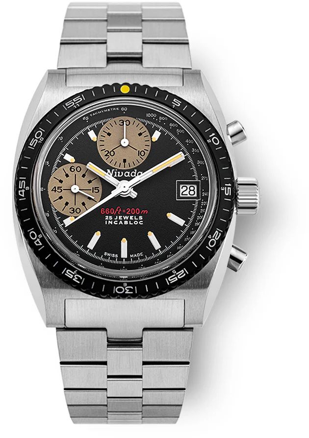 Nivada Grenchen 77001A45 Chronosport Cream Luminova Automatic 38mm ...