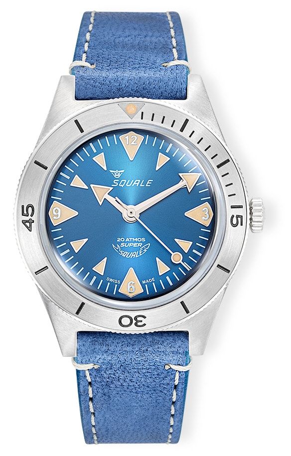 Squale SUPERSSABL.PBL Super-Squale Big Arrows Blue Dial on Strap ...