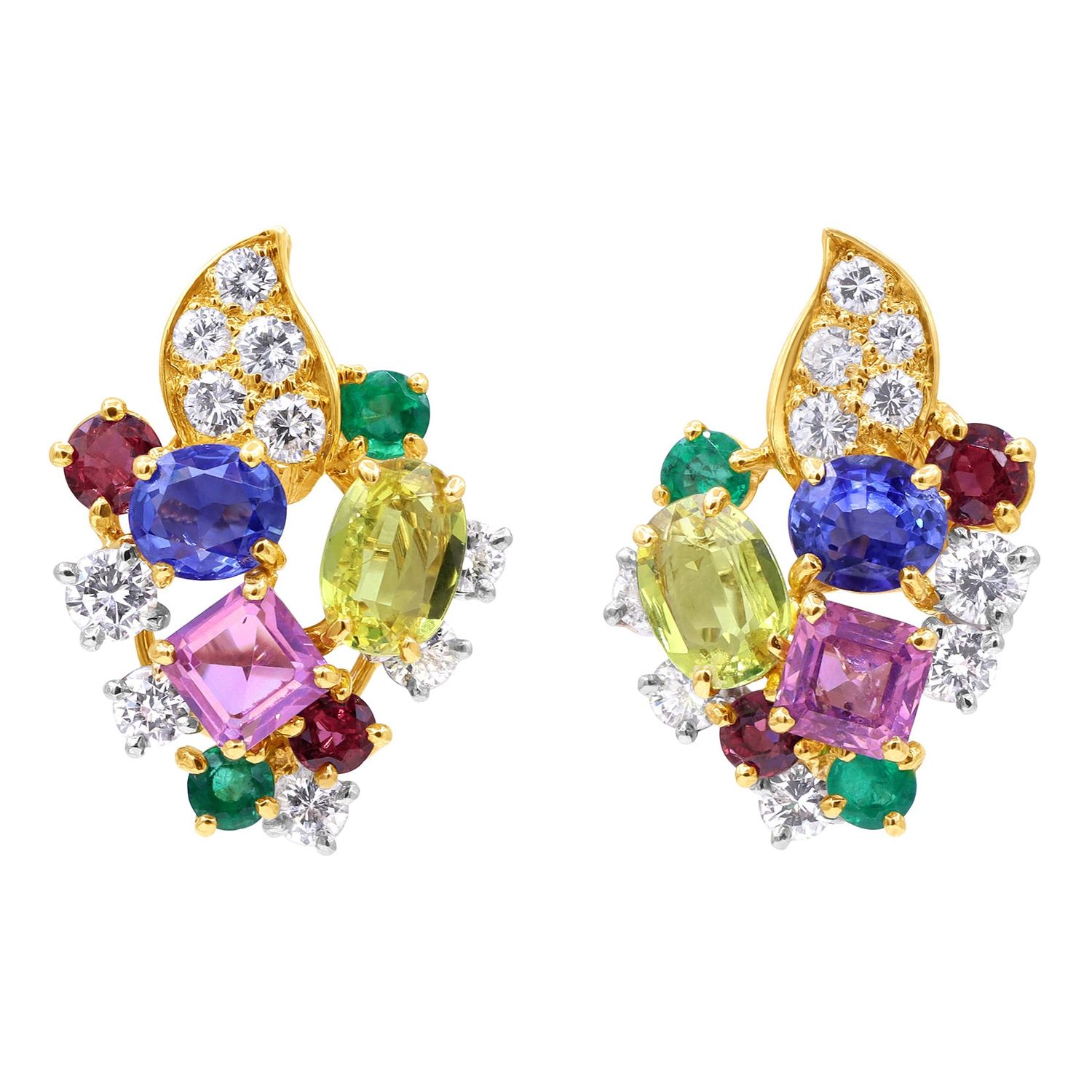 Oscar Heyman Multi-Color Gemstone Earrings - Exquisite Timepieces