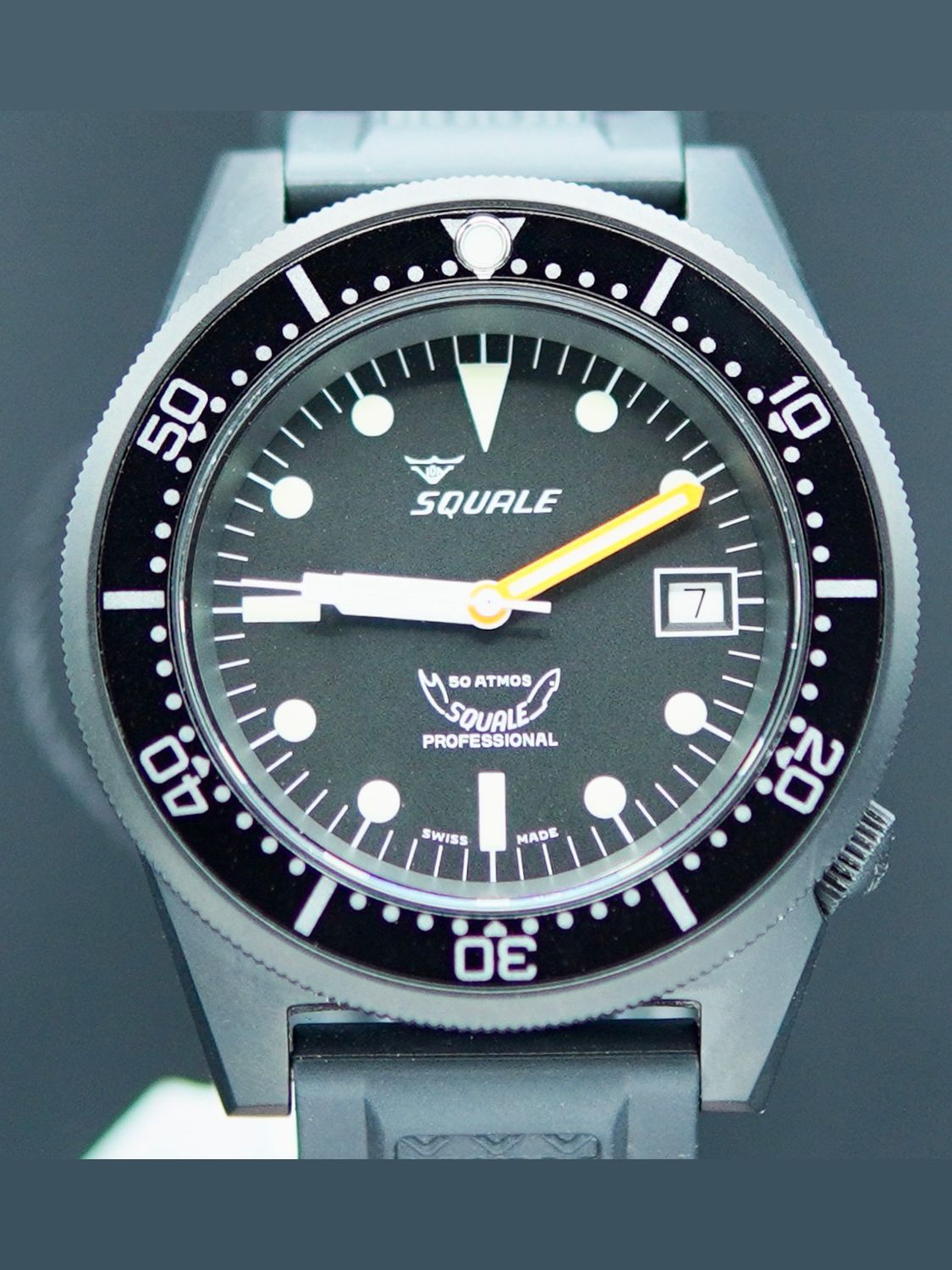 Squale 1521 Pvd Steel Black on Strap 1521PVD.VO - Exquisite Timepieces