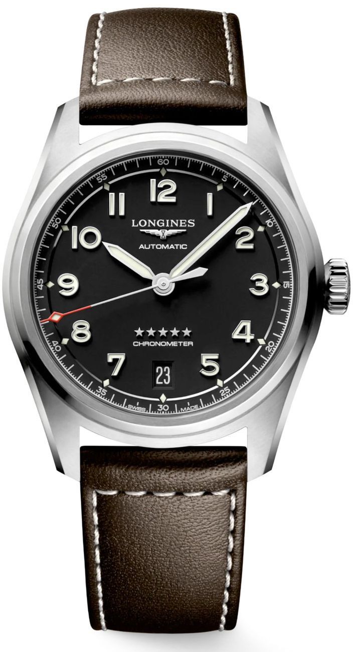 Longines L3.410.4.53.0 Pioneer Spirit Black Dial on Strap 37mm ...