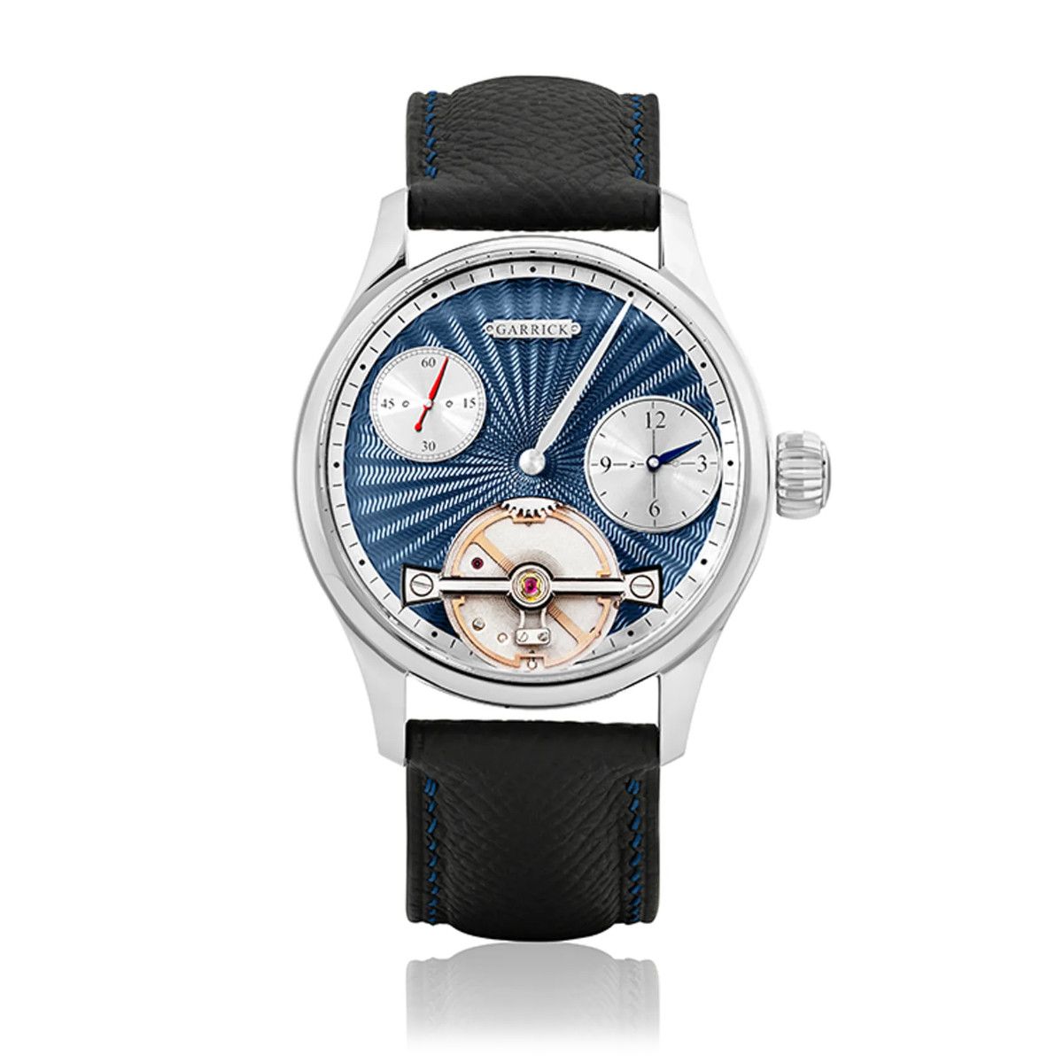 Garrick Regulator MK II Engine Turned Blue Dial - Exquisite Timepieces