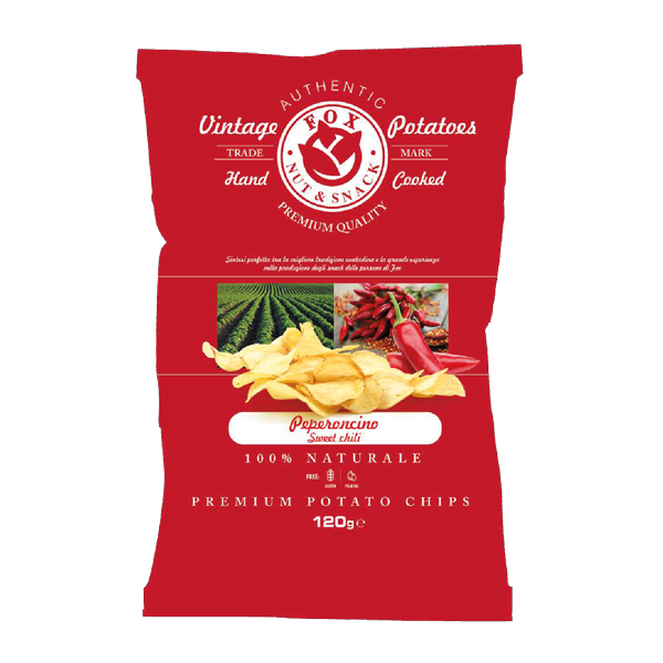FOX ITALIAN HAND COOKED POTATO CHIPS PEPERONCINO (Sweet Chili) - 120g