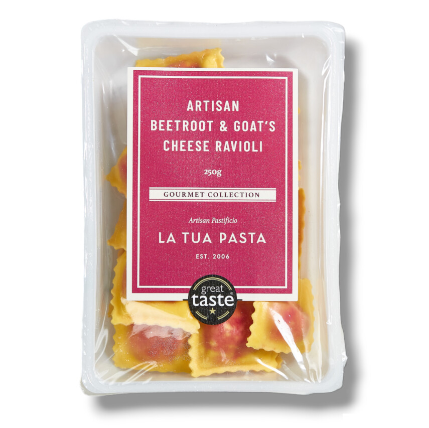 ARTISAN BEETROOT & GOATS CHEESE RAVIOLI - La Tua Pasta 250gr