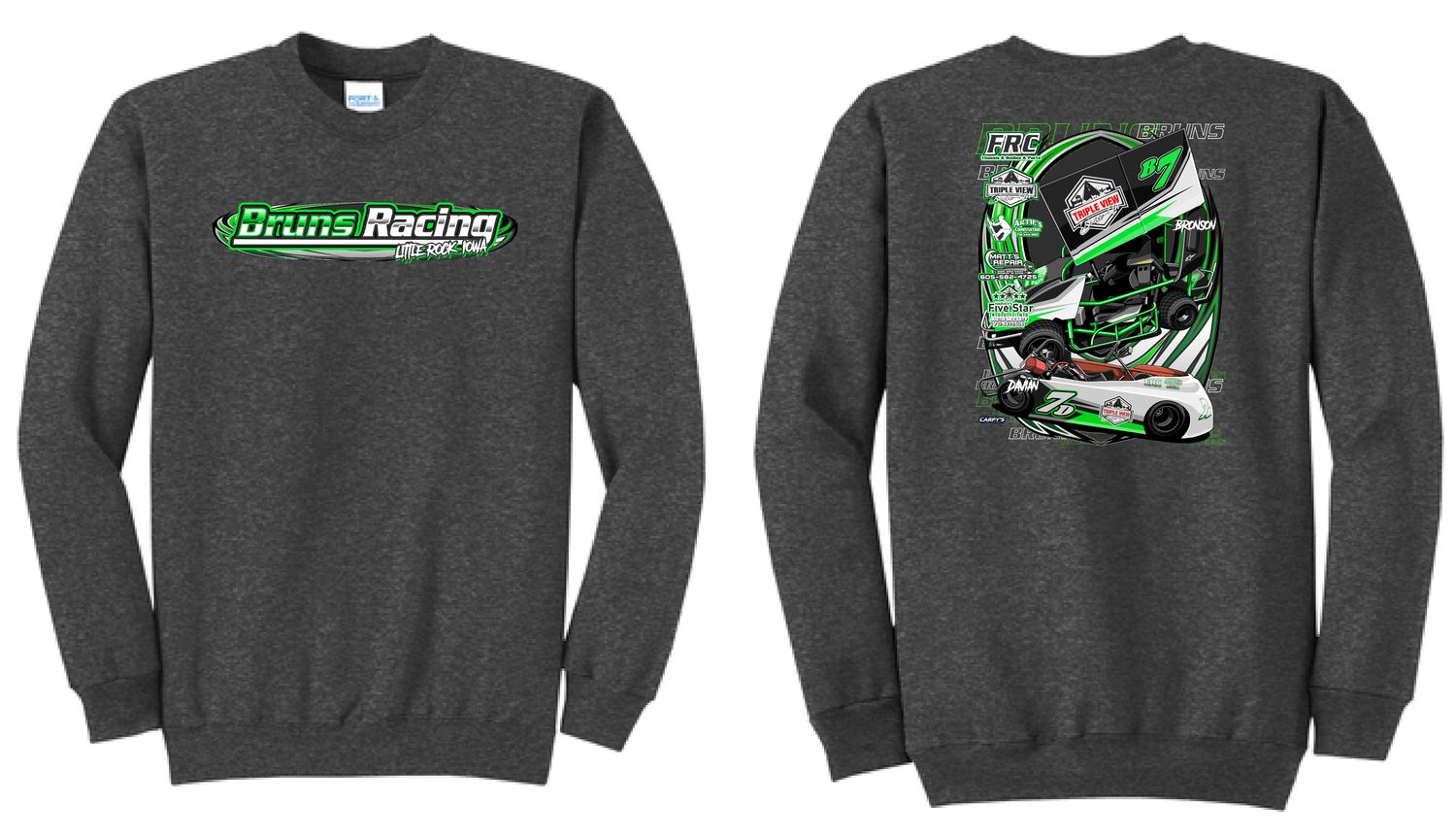 Bruns Racing Crewneck | PC90 Dark Heather Grey | Custom R/C Wraps ... Bruns Racing Crewneck | PC90 Dark Heather Grey | Custom R/C Wraps ...