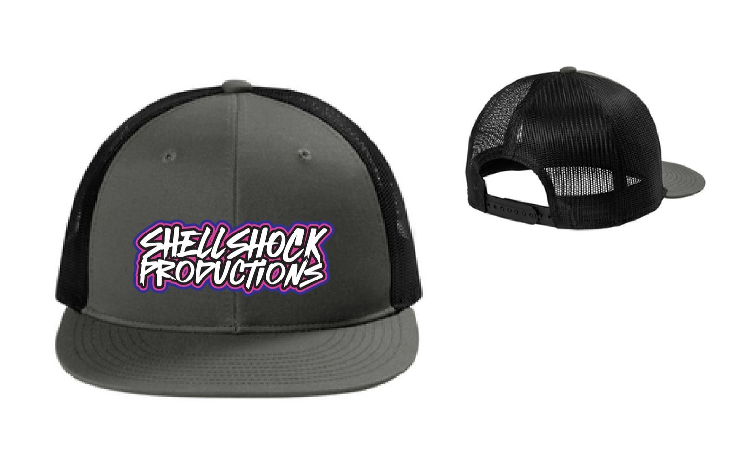 2025 Shellshock Productions Flat Bill Hat | C117 Grey Steel/Black ...