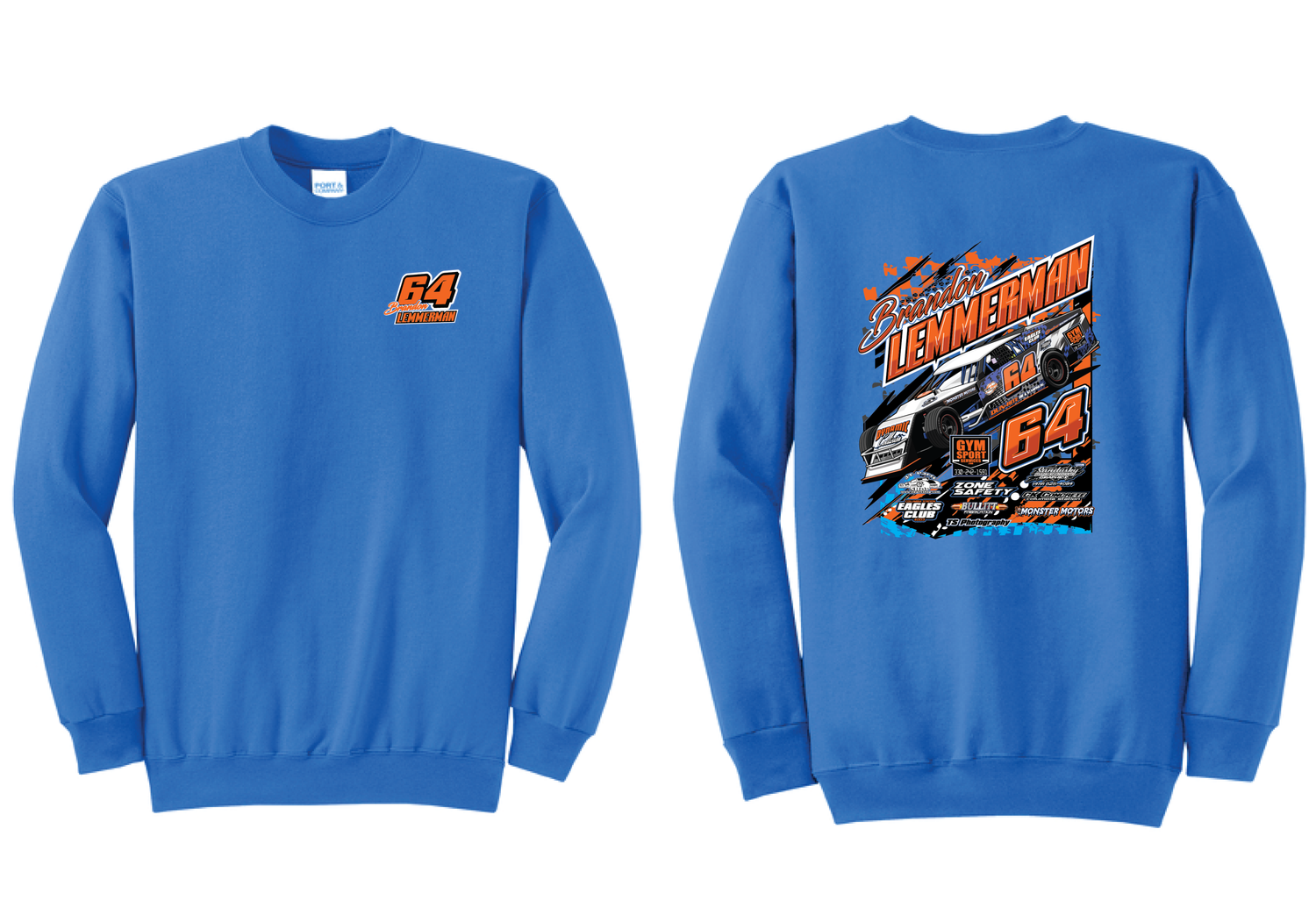 2025 Brandon Lemmerman Crewneck | PC78 Royal | Store | Carpy's Print Co.