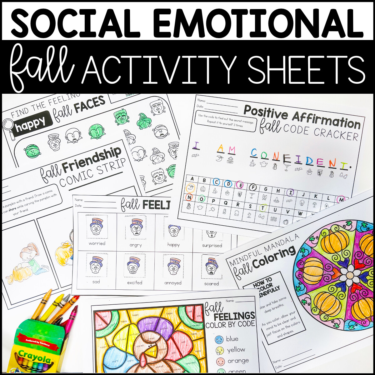 Fall Social Emotional Learning Activity Sheets | Store - The Social ...