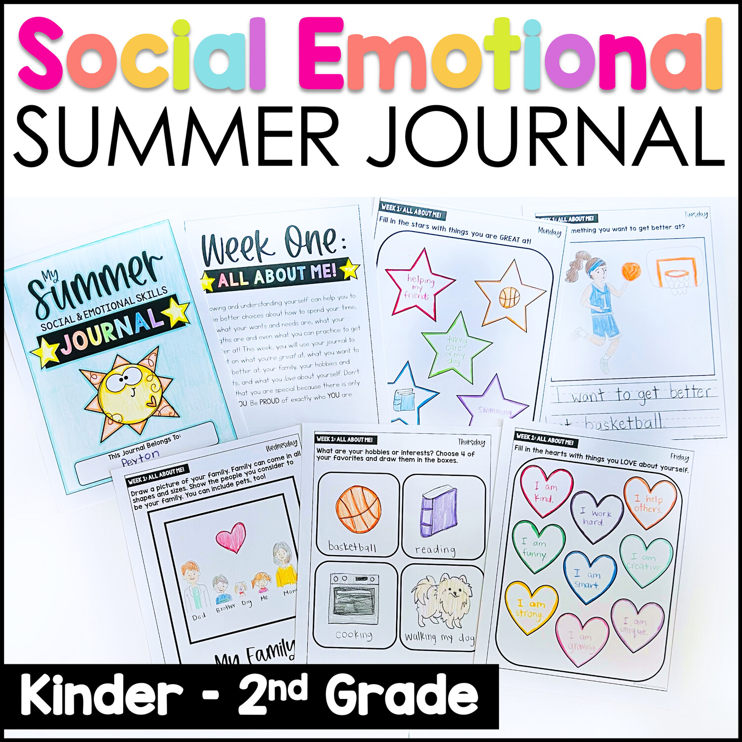 Social Emotional Learning Summer Journal Kinder-2nd Grade