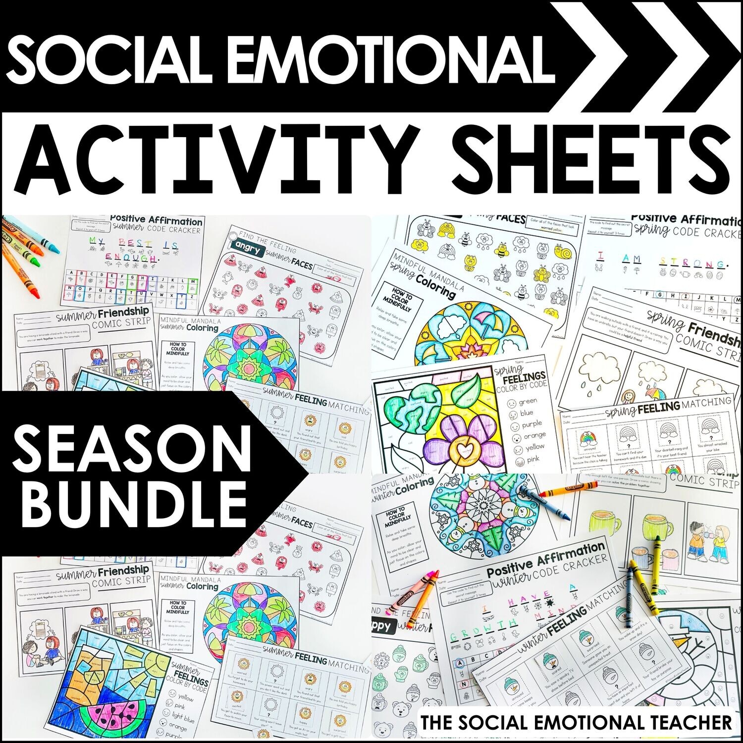 Social Emotional Learning Activity Sheets Seasonal Bundle