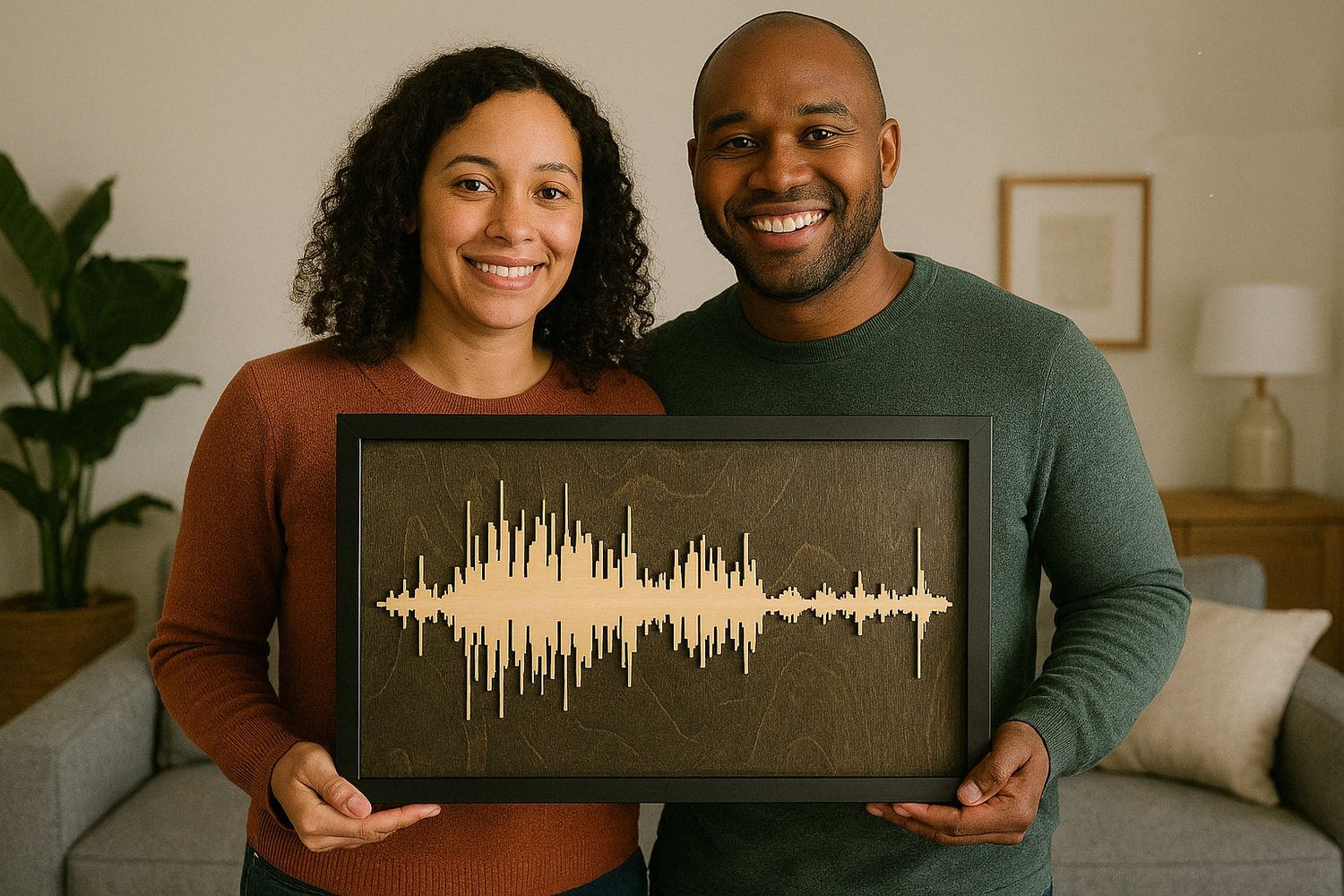 Sound wave Art - Framed Wood Sound wave - Soundwave Art - Transform ...