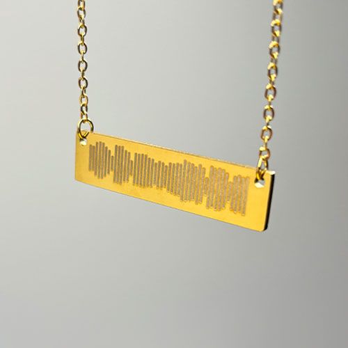 Stainless Steel Horizontal Pendant - Gold - Music Soundwave Art ...