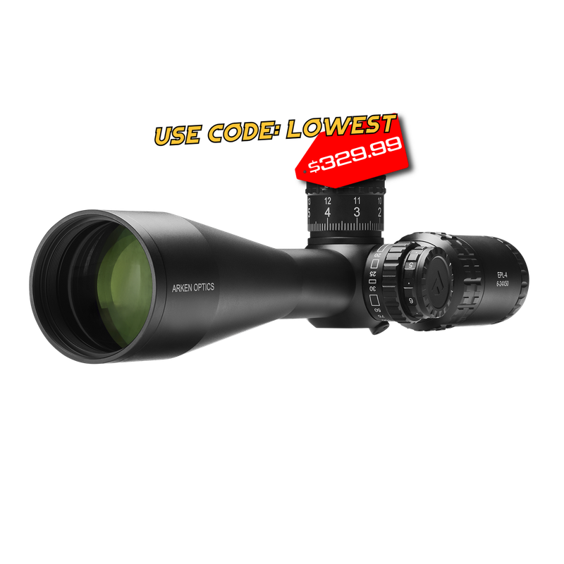 EPL-4 6-24X50 FFP Illuminated VHR/VPR - Zero Stop - 30mm Tube - Arken Optics USA