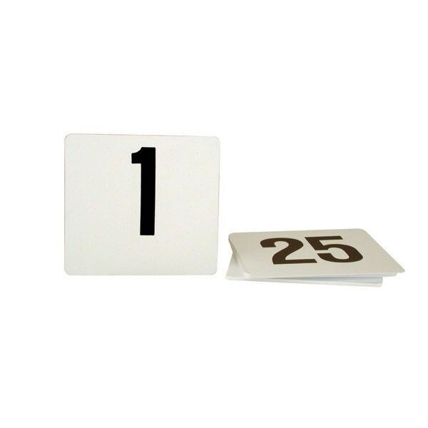 Plastic Table Number Set - Black On White