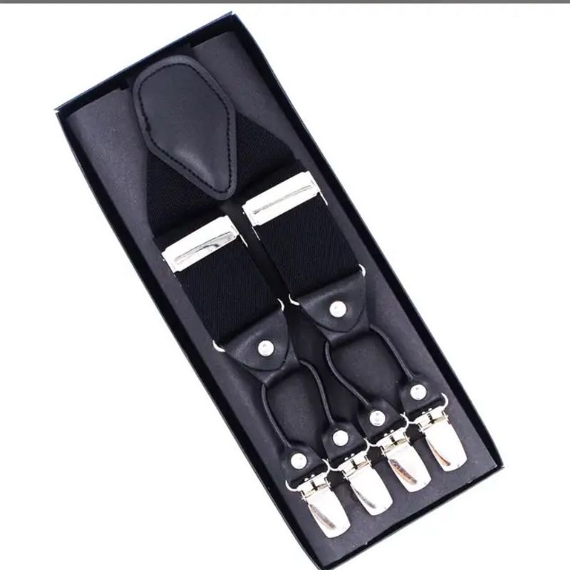 Mens Black Suspenders. Premium Quality. Heavy Duty Braces. Mens Black Suspenders. Premium Quality. Heavy Duty Braces.