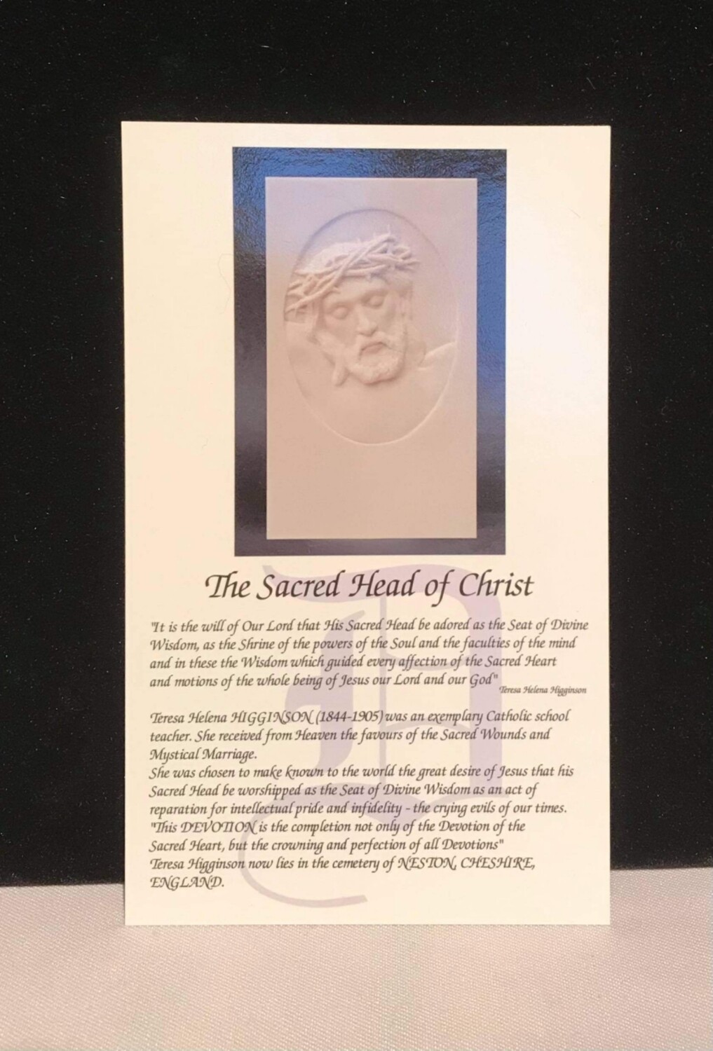 Scupted plaque of the Sacred Head of Christ