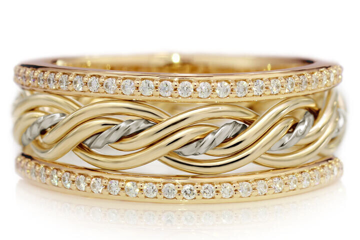 Woven wedding band store