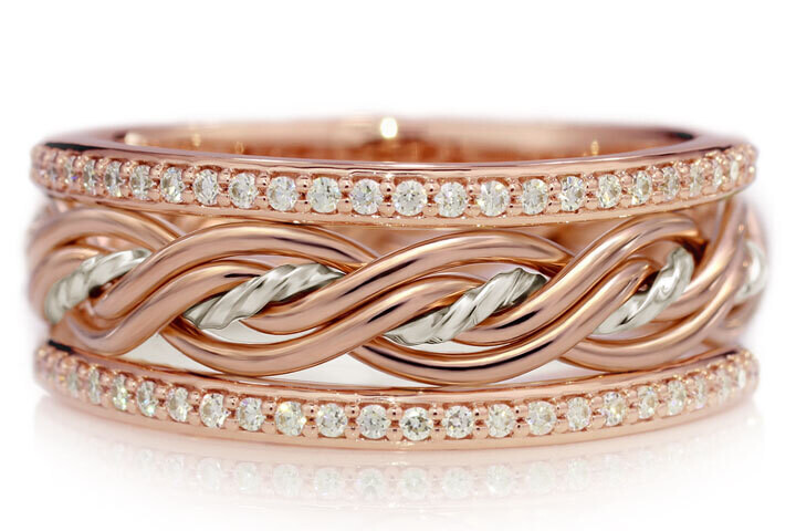 Two-Tone Wedding Rings - HandWovenBands.com