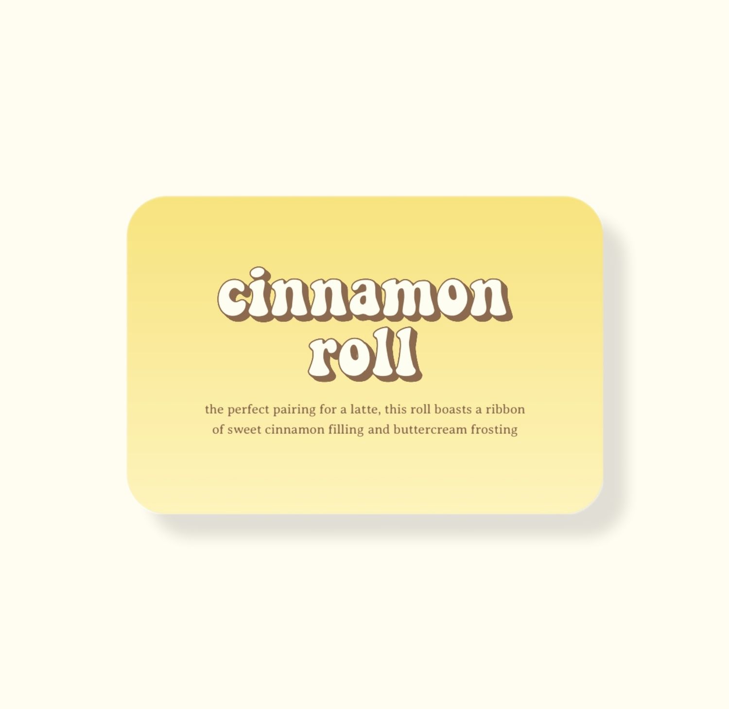 PASTRY LABELS (CINNAMON ROLL) (ORDER PER UNIT)