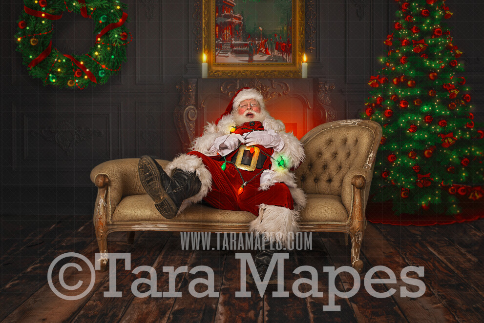 Christmas Digital Background Santa Digital Backdrop Santa Saying Shh ...