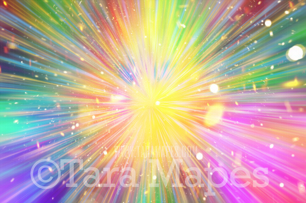 Superhero Explosion Digital Backdrop - Rainbow Super Hero Explosion ...
